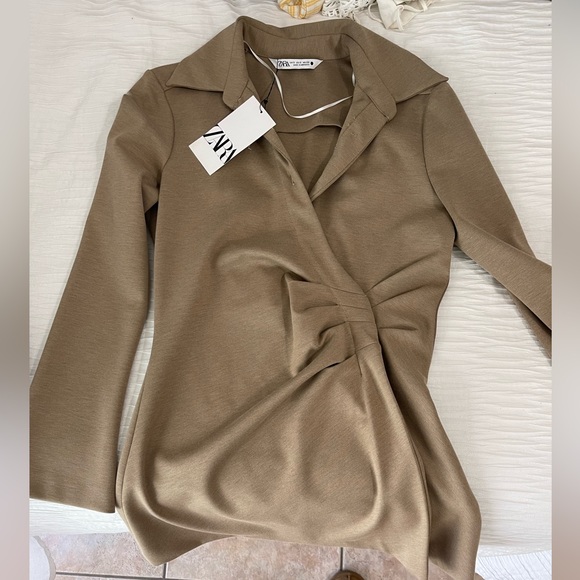 Zara | Tops | Nwt Zara Tan Dress Tunicdress | Poshmark